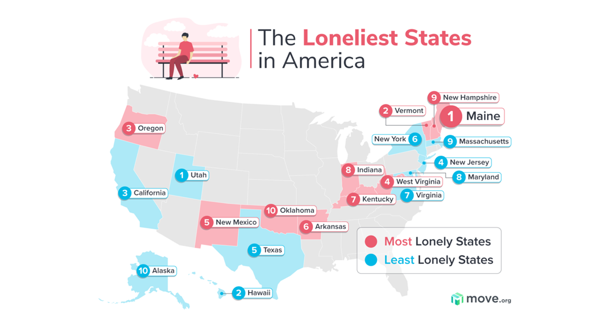 The Loneliest States in America | Move.org